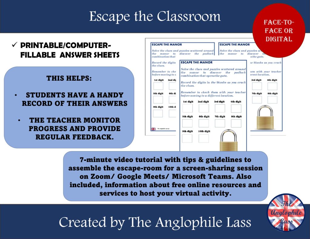 Escape the Classroom | Digital and Classroom Escape room | CEFR B2 ...
