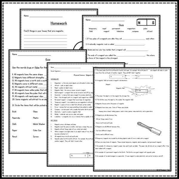Magnets Science Unit Mini Book Printables Magnet Stations | Made By ...