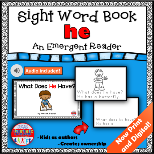 Sight Word Practice Book for the High Frequency Word HE Print and ...