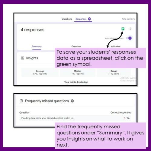 Verb Tenses Assessment for Google Classroom Present Past and Future ...