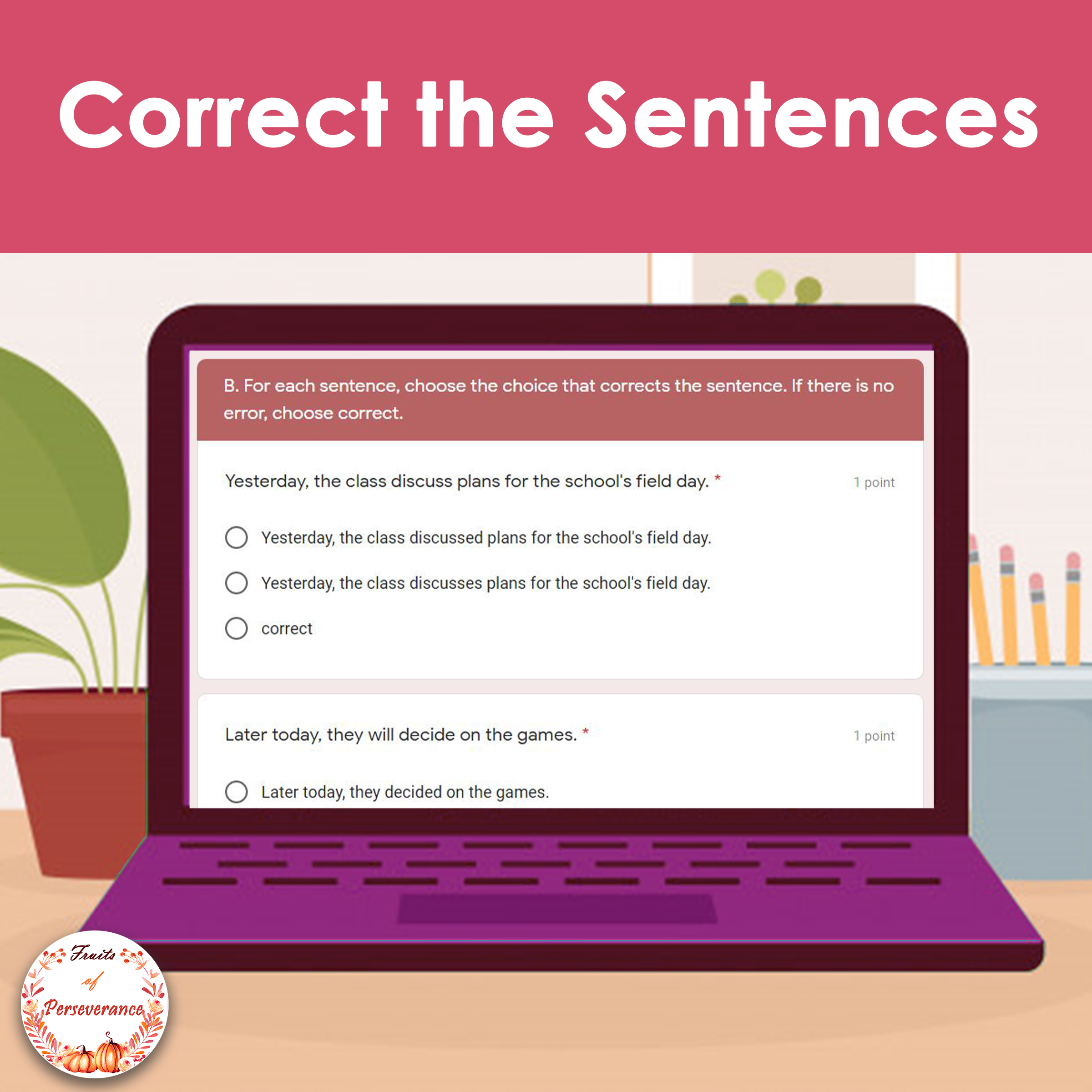 Subject Verb Agreement Assessment for Google Classroom Digital and ...