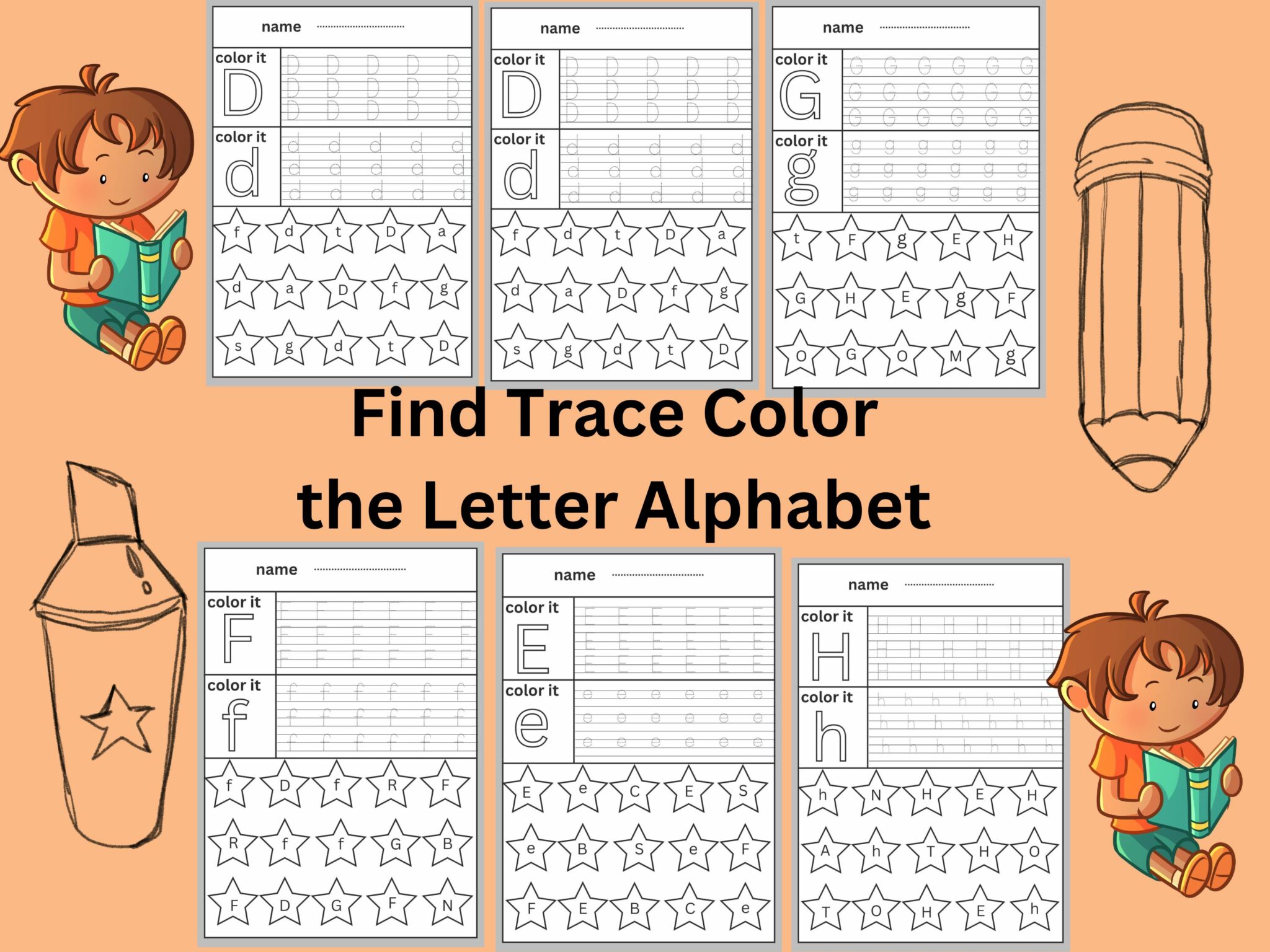Find Trace Color the Letter Alphabet | Made By Teachers