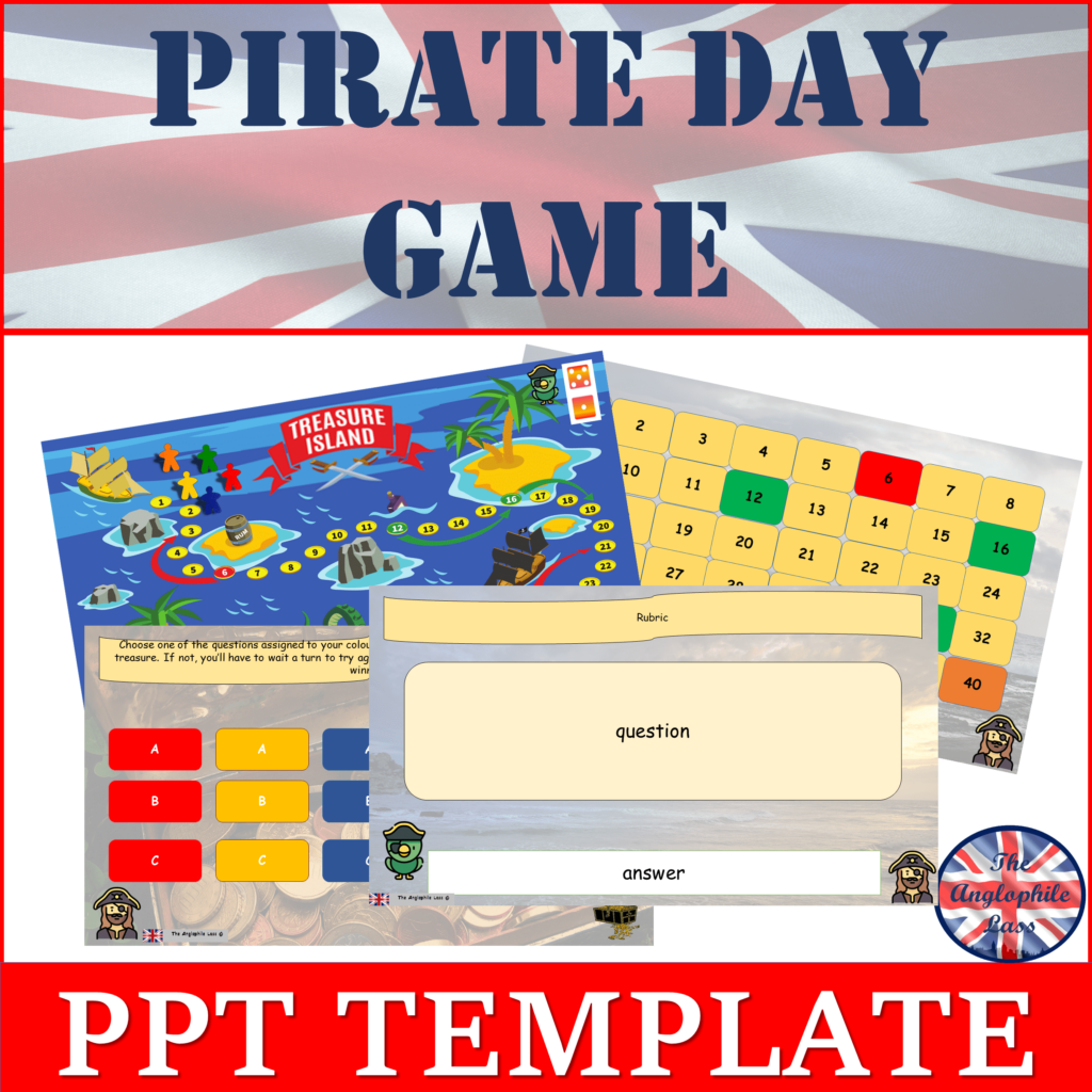 Pirate board game template | Editable Powerpoint and printables - Made ...