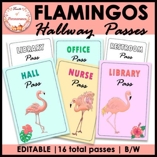 Flamingo Hall and Restroom Passes | Back to School Tropical Classroom ...