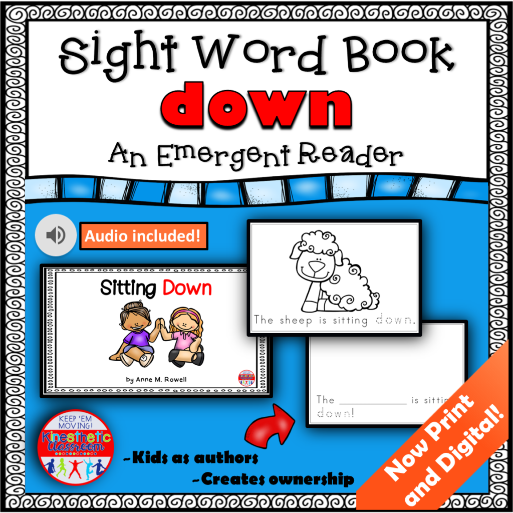 Sight Word Practice Book for the High Frequency Word DOWN Print and ...