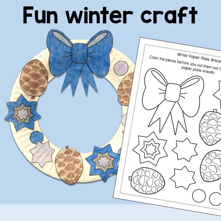 Winter Wreath Activity Fun Paper Plate Craft | Made By Teachers