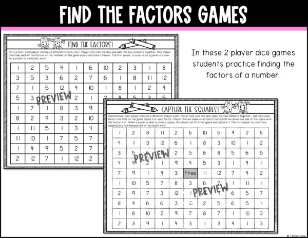 Factors and Multiples Games - Made By Teachers