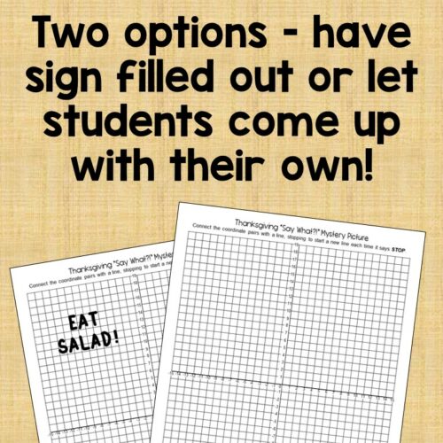 Thanksgiving Coordinate Plane Graphing Picture Four Quadrant - Say What ...