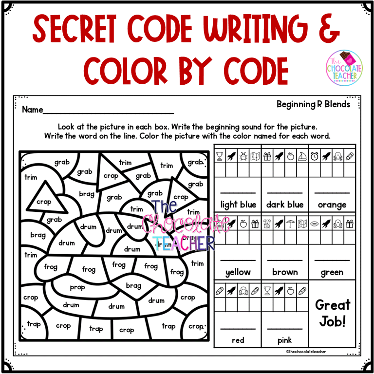 Beginning Blends - Phonics Worksheets - Short Vowels - Color by Code ...