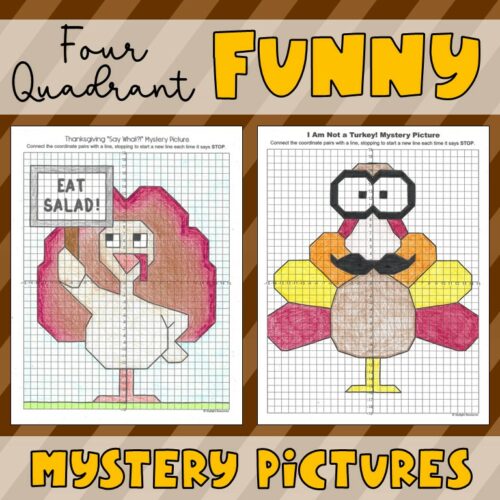 Funny Thanksgiving Coordinate Plane Four Quadrant Mystery Graphing ...