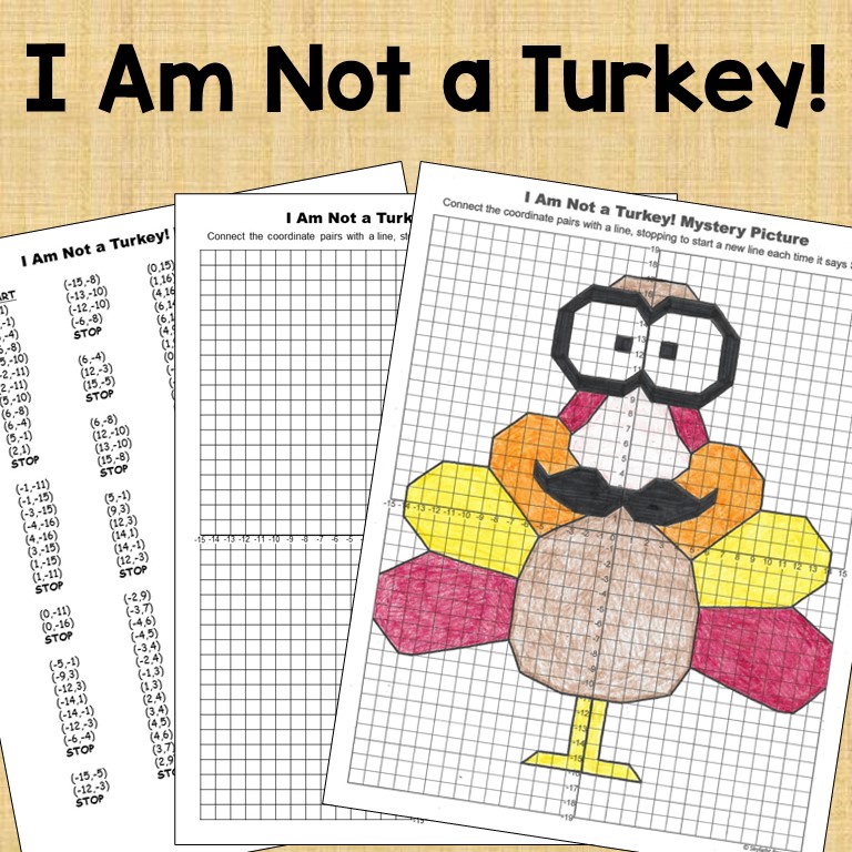 Funny Thanksgiving Coordinate Plane Four Quadrant Mystery Graphing ...
