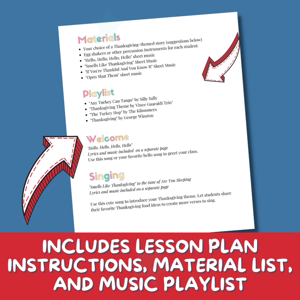 Preschool Music Lesson Plan | Thanksgiving | Music and Movement ...