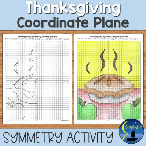 Thanksgiving Coordinate Plane Graphing Picture Four Quadrant Symmetry ...