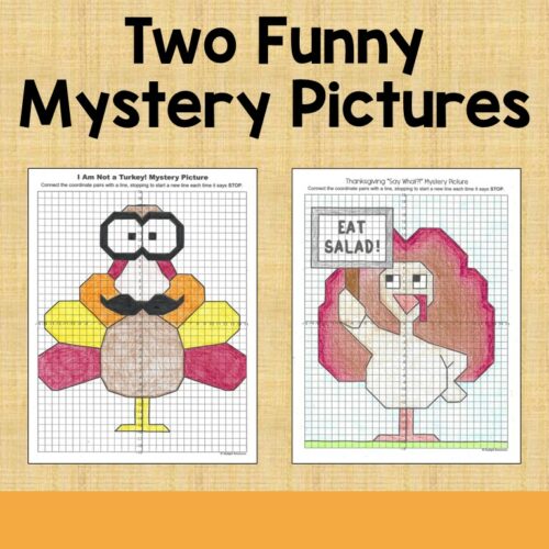Thanksgiving Mystery Graphing Picture Activities in Four Quadrants ...