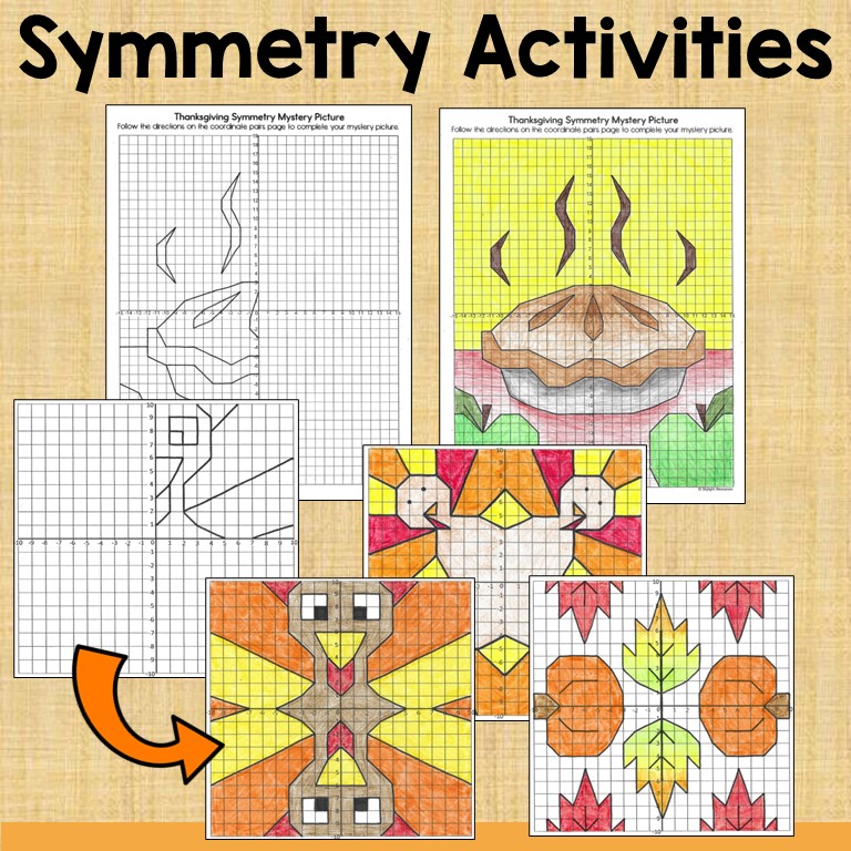 Thanksgiving Mystery Graphing Picture Activities in Four Quadrants ...