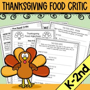 Write Like a Food Critic Food Science Thanksgiving Activity for K - 2nd ...