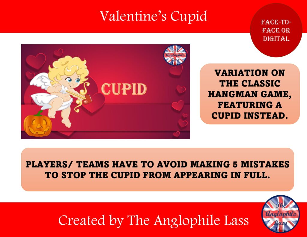 Valentine's Day Vocabulary | Cupid hangman | Grade 11 - 12 | CEFR C1 ...