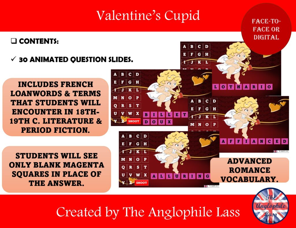 Valentine's Day Vocabulary | Cupid hangman | Grade 11 - 12 | CEFR C1 ...
