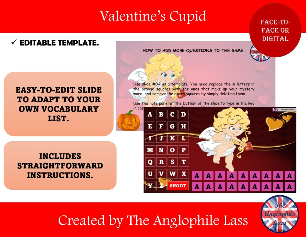 Valentine's Day Vocabulary | Cupid hangman | Grade 11 - 12 | CEFR C1 ...