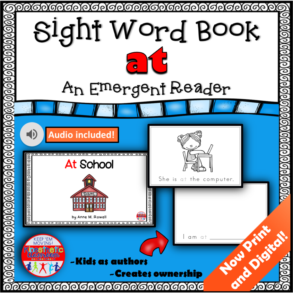 Sight Word Practice Book for the High Frequency Word AT Print and ...