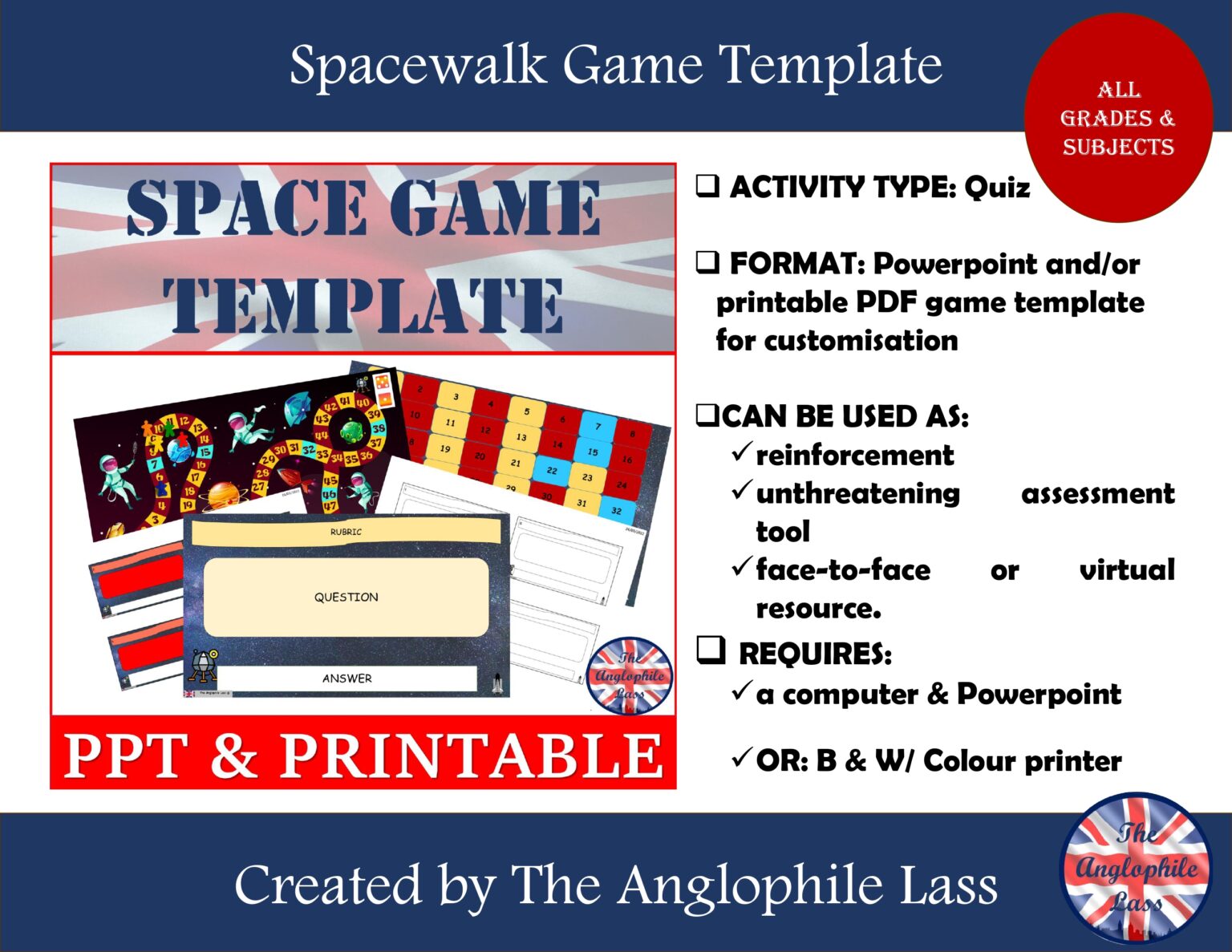Blank board game template | Editable Powerpoint and printables - Made ...