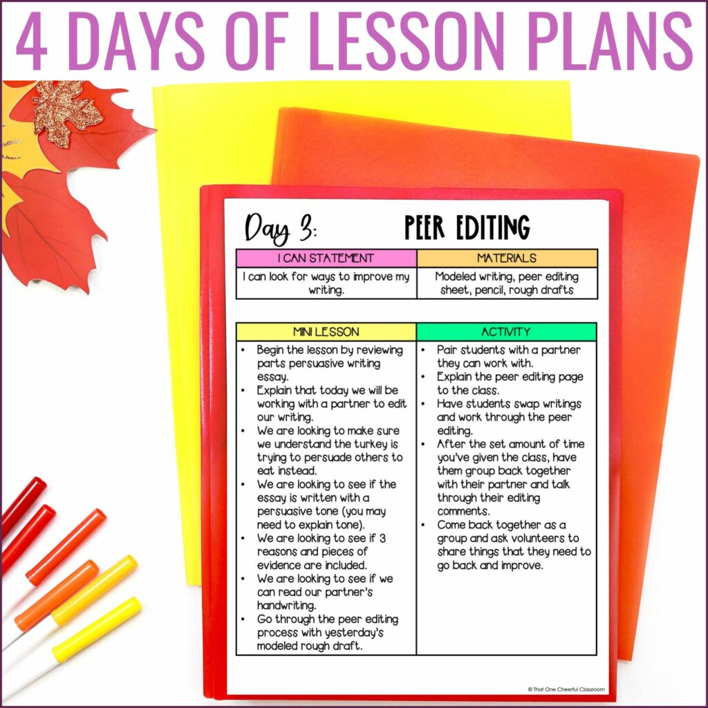 Thanksgiving Persuasive Writing Project Save the Turkey | Made By Teachers