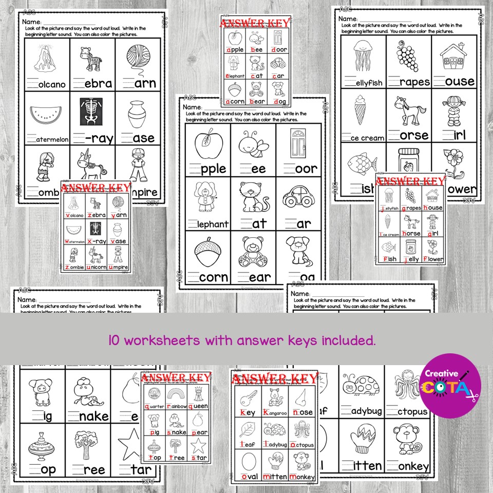 No Prep ABC Write the Beginning Sound Worksheets | Made By Teachers