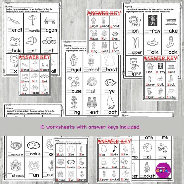 No Prep ABC Write the Beginning Sound Worksheets | Made By Teachers