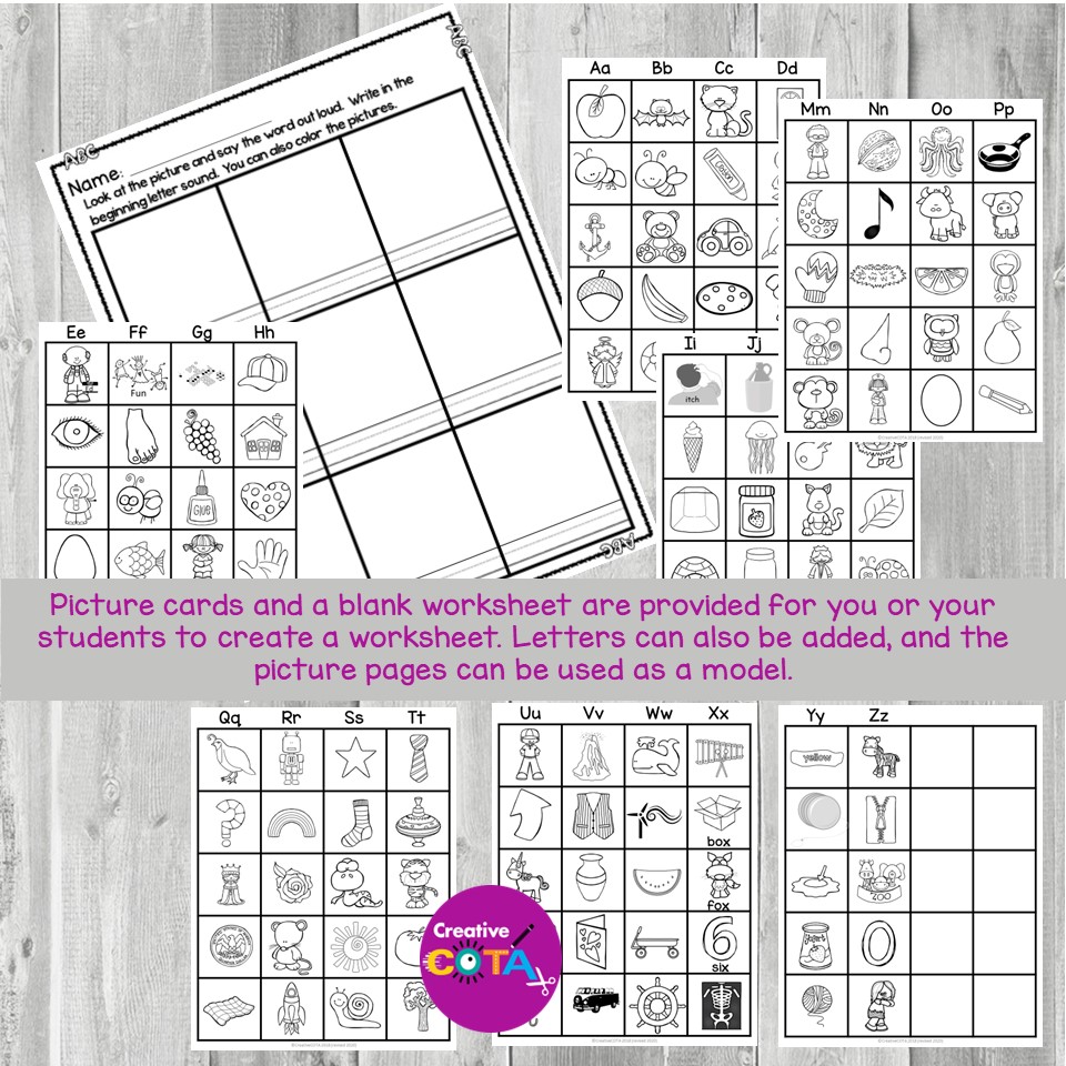 No Prep ABC Write the Beginning Sound Worksheets | Made By Teachers