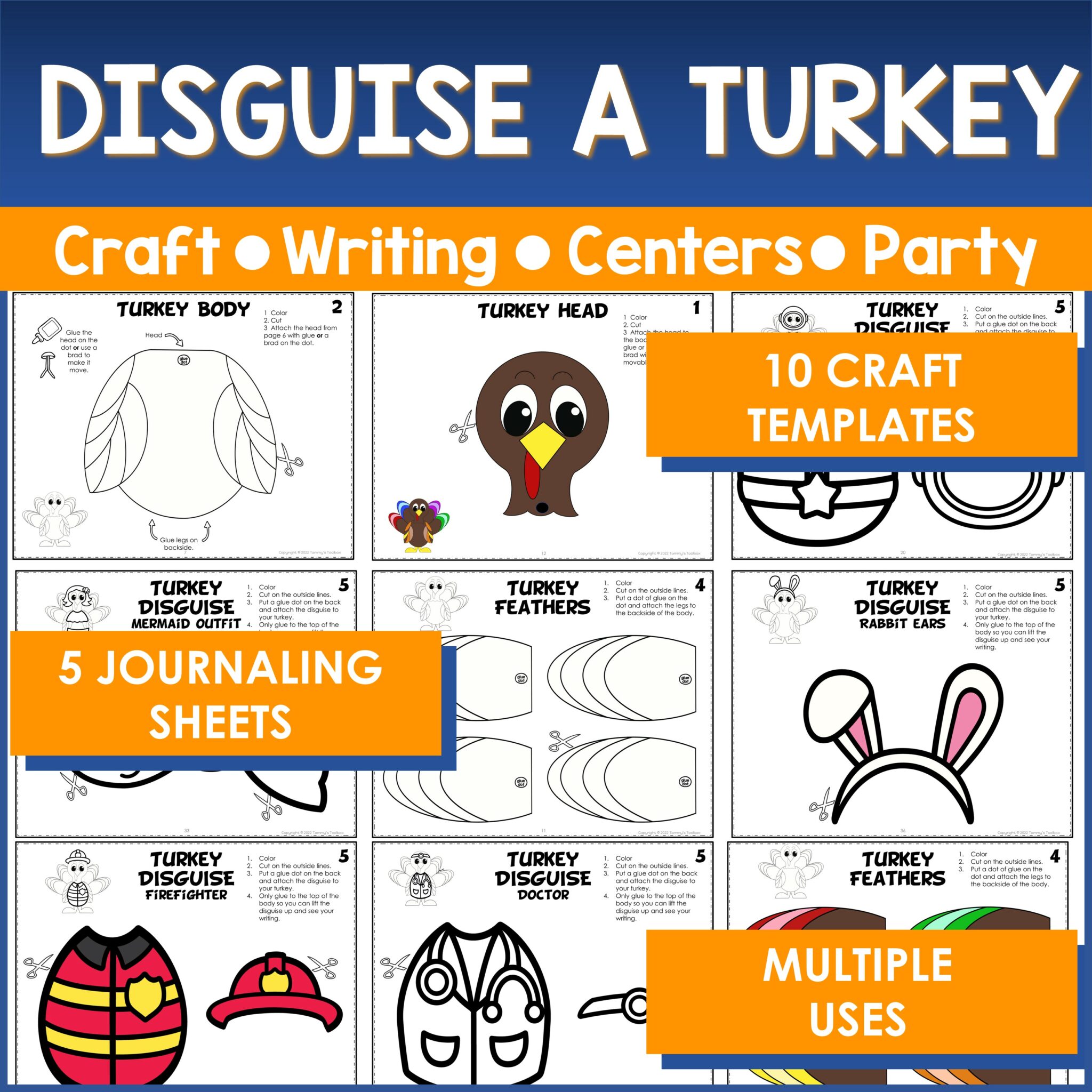 Disguise a Turkey Thanksgiving Craft and Writing Activities | Made By ...