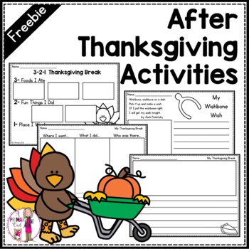 Return from Thanksgiving Break Writing Freebies | Made By Teachers