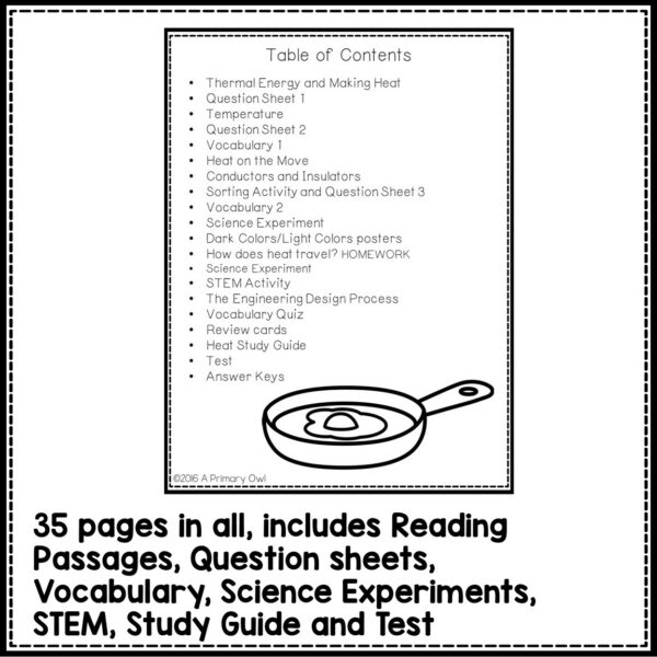 Heat and Thermal Energy Science Unit Print and Digital Resource ...