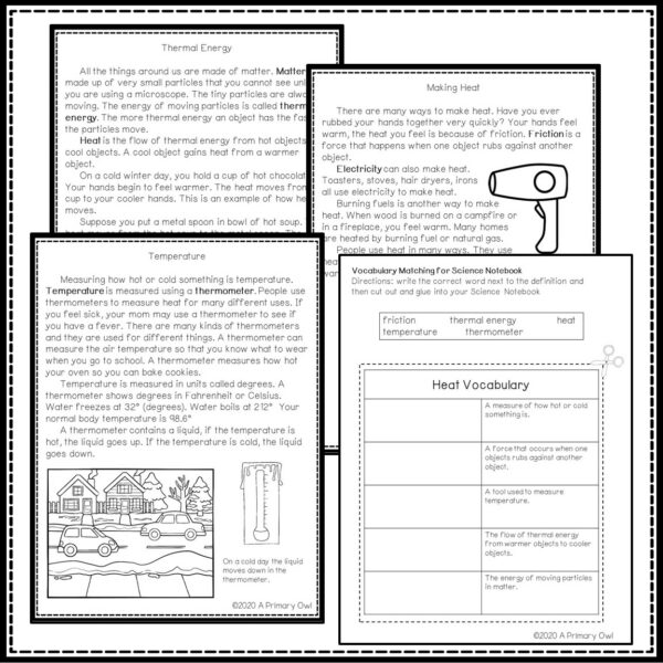 Heat and Thermal Energy Science Unit Print and Digital Resource ...