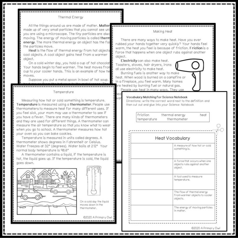 Heat and Thermal Energy Science Unit Print and Digital Resource ...
