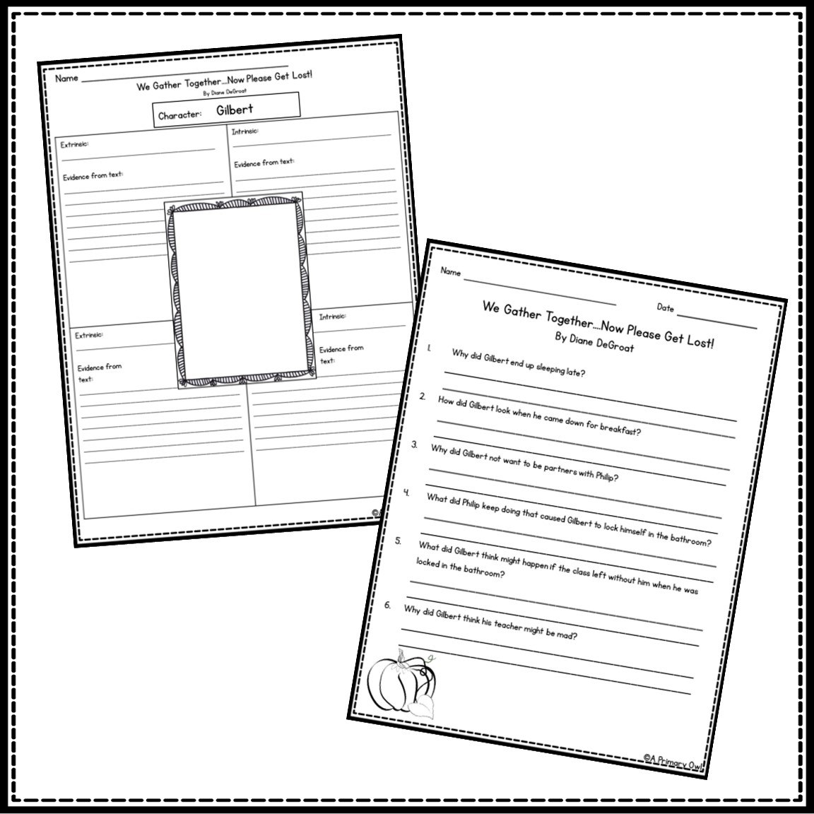 We Gather Together...Now Please Got Lost: Character Traits Mini Unit ...