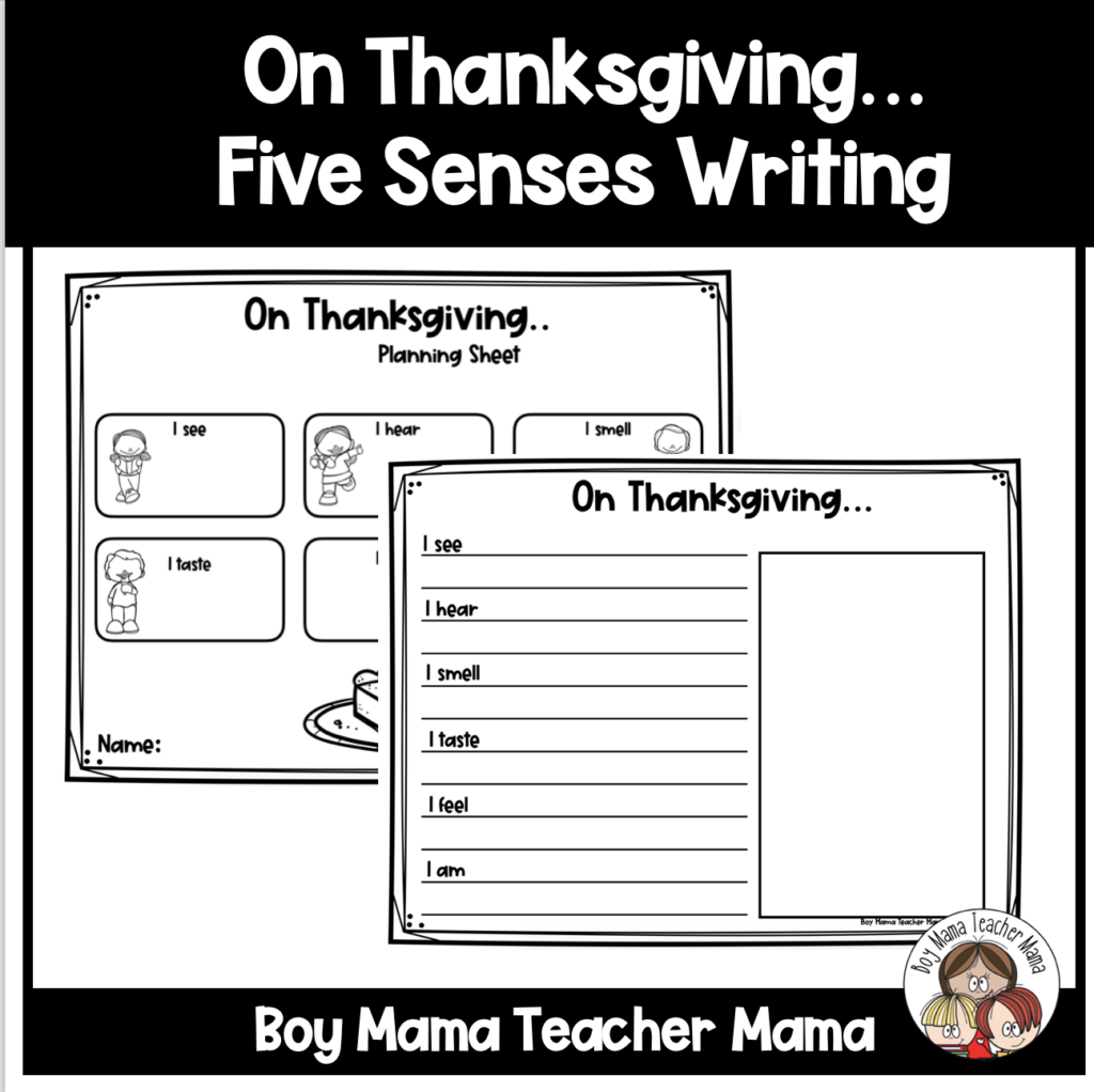 On Thanksgiving Five Sense Writing Activity | Made By Teachers