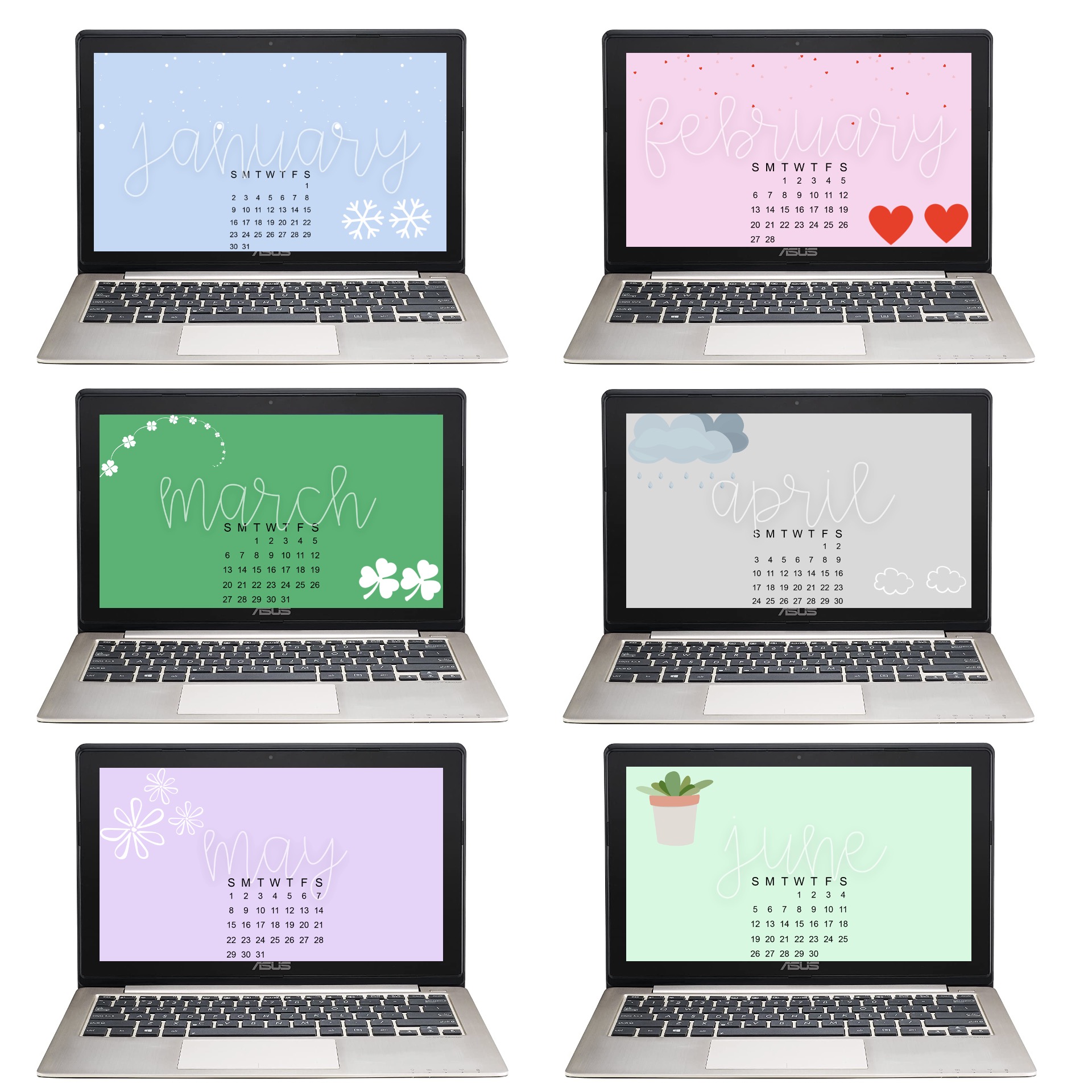 2023 Desktop Wallpaper Background Monthly Calendar and Folder Icons ...