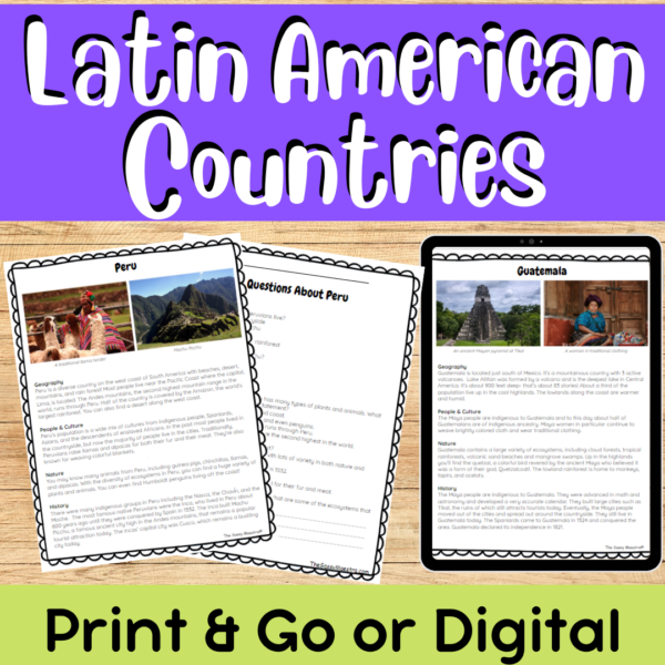 Latin American Countries Reading Passages Print & Digital | Made By ...