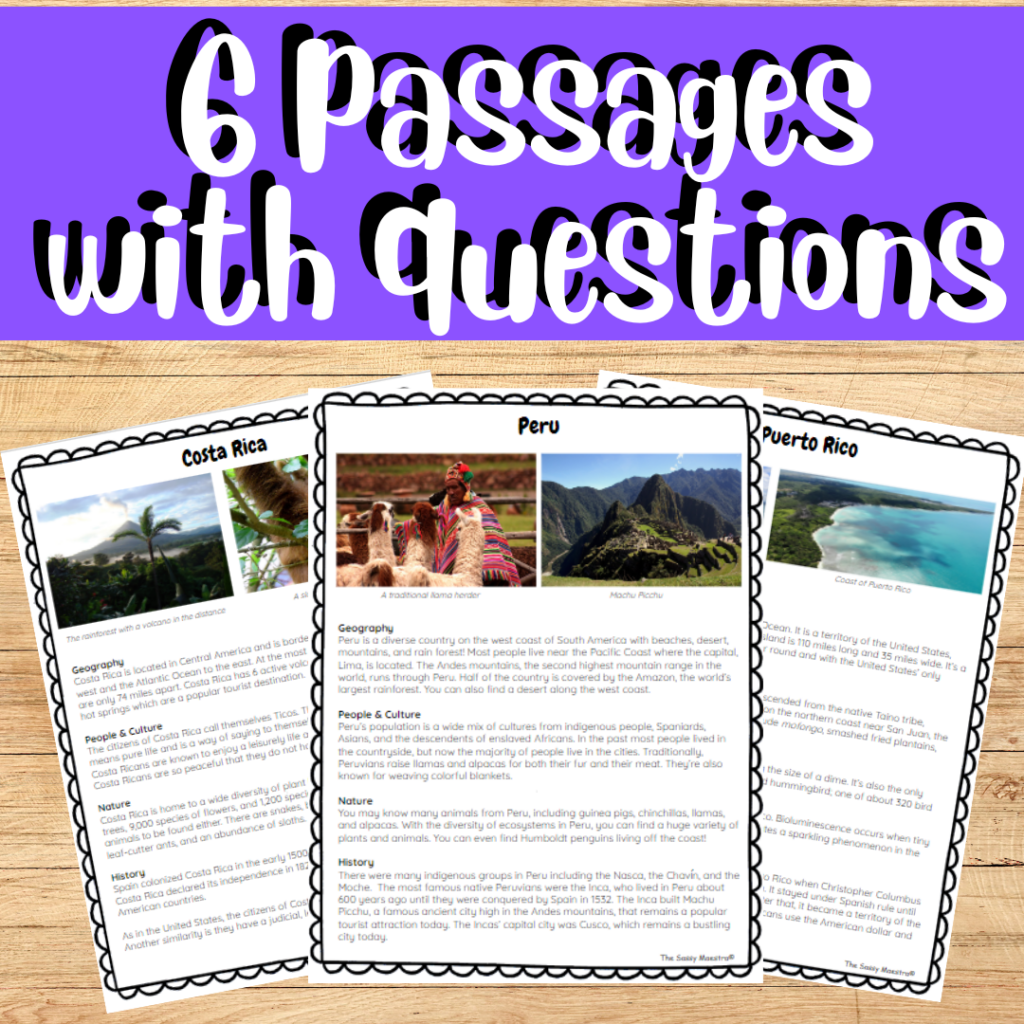 Latin American Countries Reading Passages Print & Digital | Made By ...