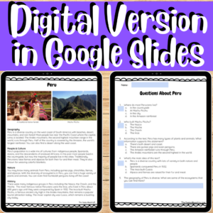 Latin American Countries Reading Passages Print & Digital | Made By ...