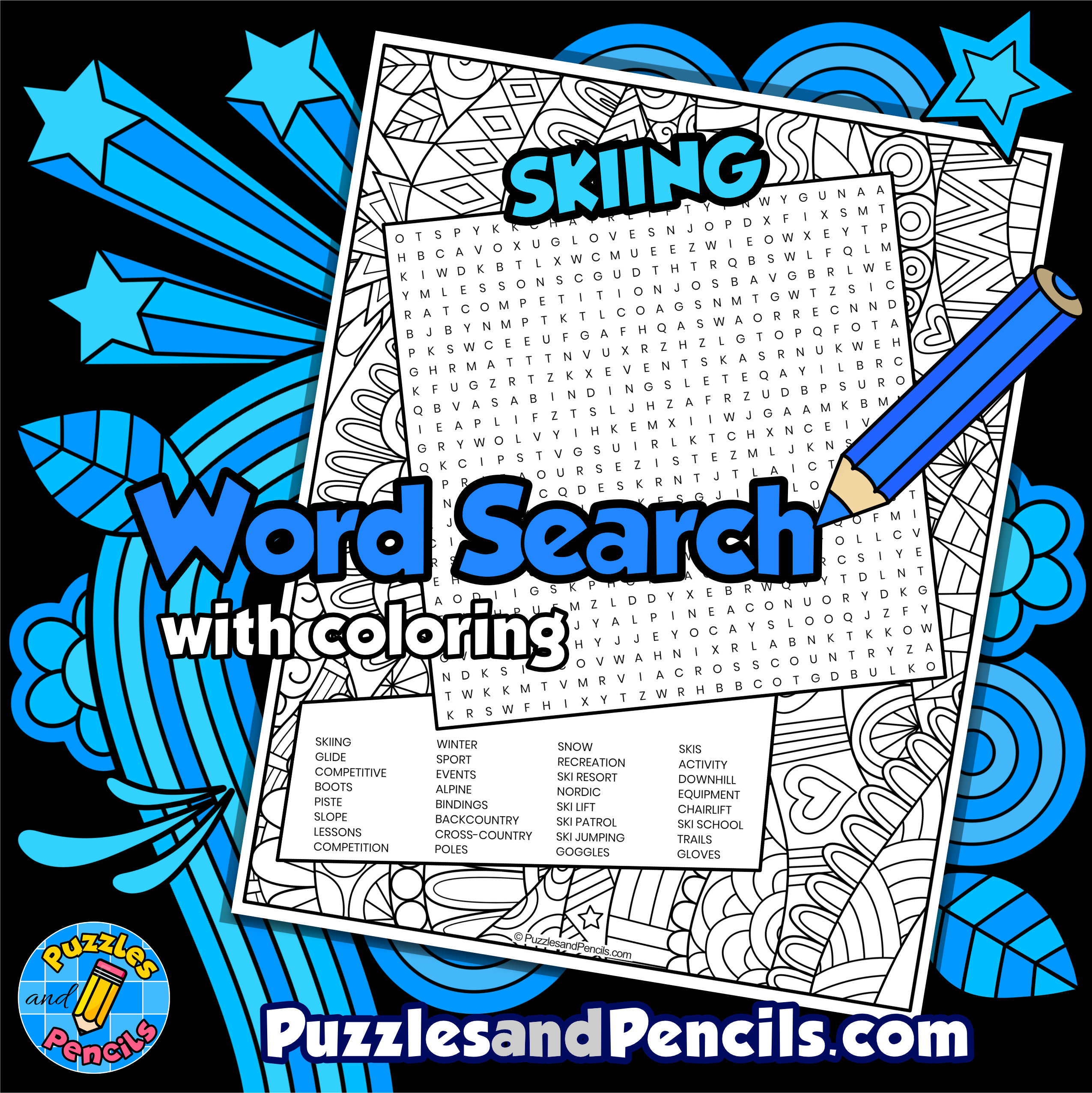 Things that are Black Word Search Puzzle with Coloring | Wordsearch ...