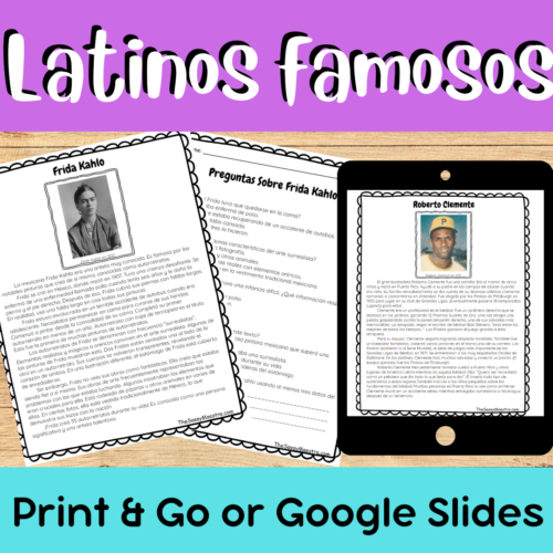 Famous Latinos Reading Passages English & Spanish Bilingual Bundle ...