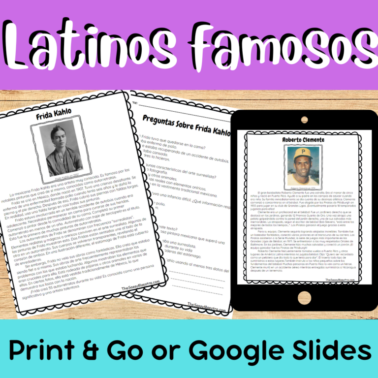 Famous Latinos Reading Passages English & Spanish Bilingual Bundle ...