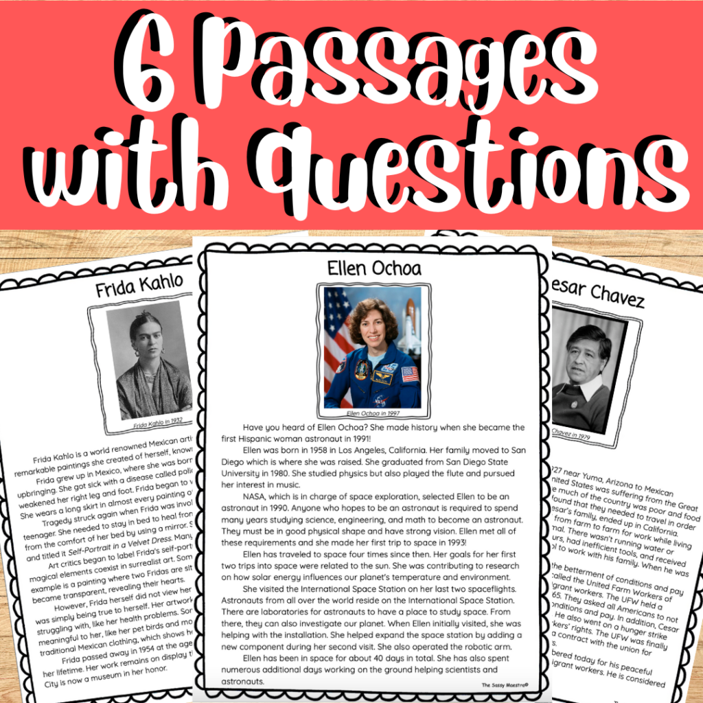 Famous Latinos Reading Passages English & Spanish Bilingual Bundle ...