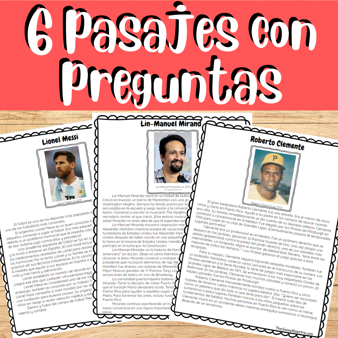 Famous Latinos Reading Passages English & Spanish Bilingual Bundle ...