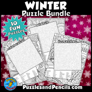 Winter Word Search Activity Page BUNDLE | 10 Winter Puzzles | Made By ...