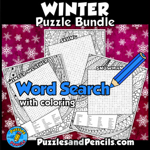Winter Word Search Activity Page BUNDLE | 10 Winter Puzzles | Made By ...