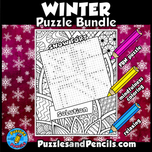 Winter Word Search Activity Page BUNDLE | 10 Winter Puzzles | Made By ...