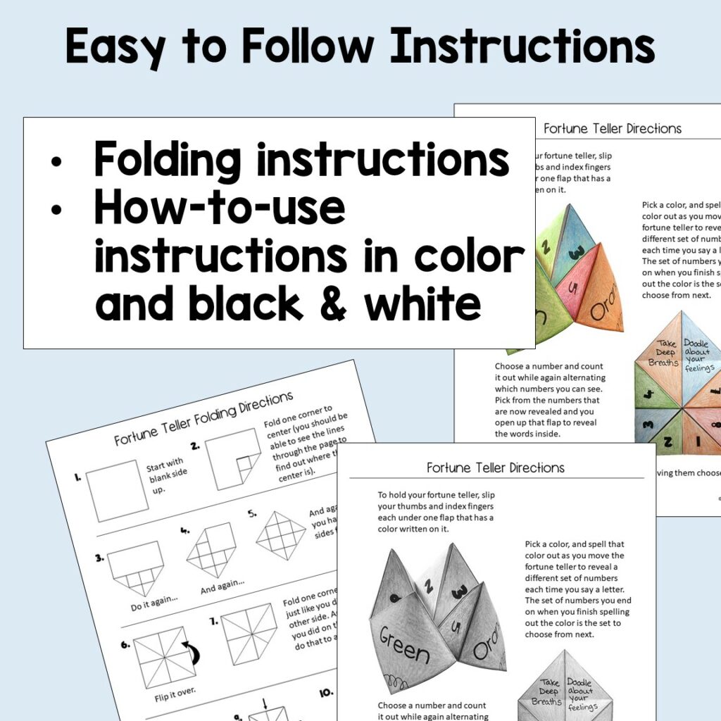 Mental Health Fortune Tellers Cootie Catcher Activity | Made By Teachers