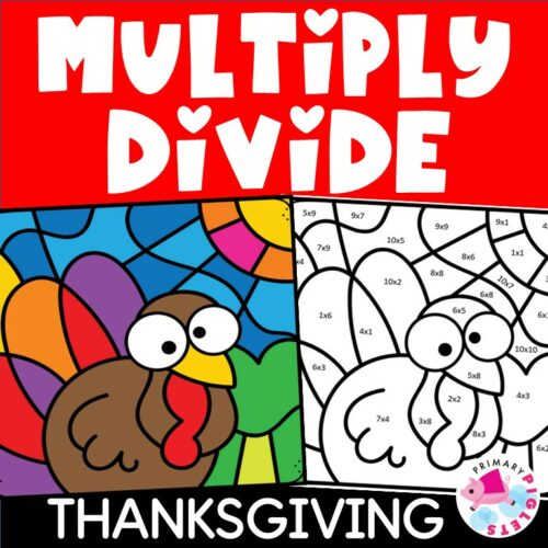 Thanksgiving Multiplication Divide Color by Number | Made By Teachers